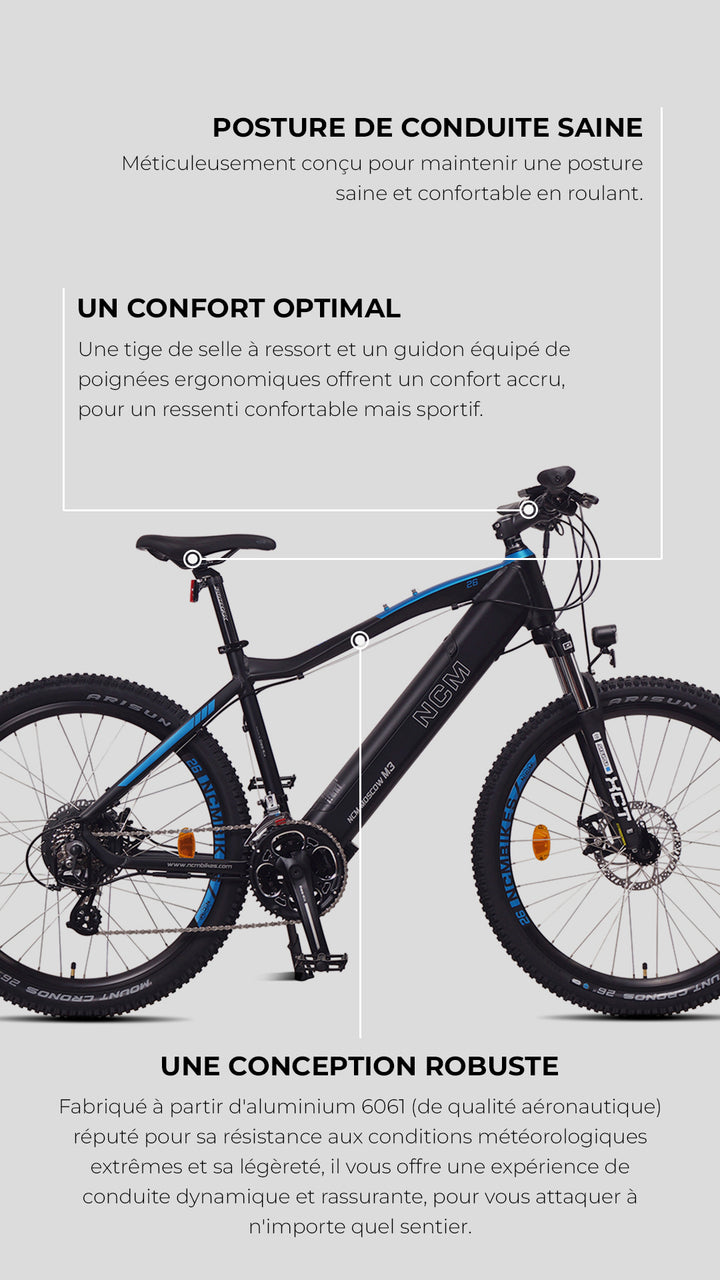 NCM M3 - VTT électrique polyvalent pour aventure | Livraison gratuite